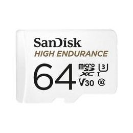 Sandisk 64GB High Endurance, Speicherkarte wei&szlig;, UHS-I U3, Class 10, V30