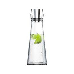 Emsa FLOW Slim Karaffe aus Glas, Kanne transparent/edelstahl Material: Glas / Edelstahl Geeignet für: 2 -teilig Fassungsvermögen: Glaskaraffe, Ausgießer Eigenschaft: 1 Liter