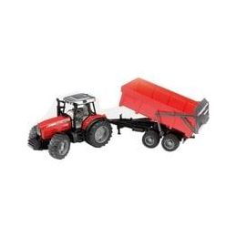 Bruder Massey Ferguson 7480, Modellfahrzeug rot/schwarz, mit Wannenkippanh&auml;nger