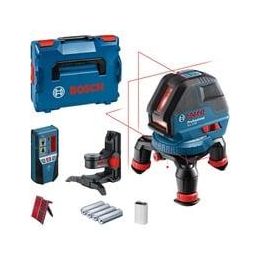 Bosch Linienlaser GLL 3-50 Professional, mit Empf&auml;nger, Kreuzlinienlaser blau/schwarz, L-BOXX 136, rote Laserlinien
