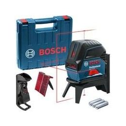 Bosch Kombilaser GCL 2-15 Professional, mit Deckenklemme, Kreuzlinienlaser blau/schwarz, rote Laserlinien, mit Halterung RM1 Professional Laser Klasse: 2 Arbeitsbereich: 15 Meter Projektion: 2 Linie(n) und 2 Punkt(e) Nivellierung: 0,7 mm/m