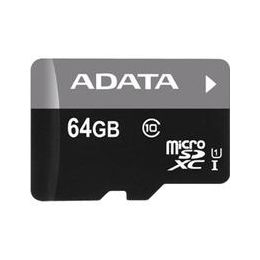 A-DATA microSDXC UHS-I 64 GB, Speicherkarte UHS-I U1, Class 10 Kapazität: 64 GB Geschwindigkeit: Lesen: max. 30 MB/s, Schreiben: max. 10 MB/s Speichertyp: microSDXC Bus-Schnittstelle: UHS-I, High Speed