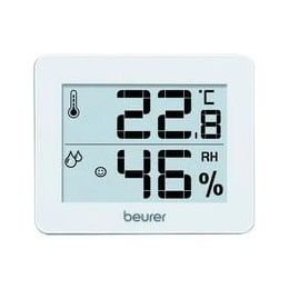 Beurer Thermometer-Hygrometer HM 16 weiß Anzeige: Digital, Celsius (°C), Fahrenheit (°F) Innentemperatur: 0 °C bis 50 °C Funktionen: Anzeige der Min-/Max-Werte