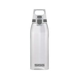 Sigg Trinkflasche TOTAL COLOR Transparent 1L Material: Polypropylen (PP) Besteht aus: Flasche + ONE-Verschluss, bequem mit einer Hand zu öffnen Fassungsvermögen: 1 Liter