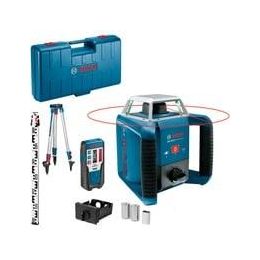 Bosch Rotationslaser GRL 400 H Professional, mit Baustativ blau, Koffer, rote Laserlinie Laser Klasse: 2 Arbeitsbereich: 20 Meter Projektion: 1 Punkte