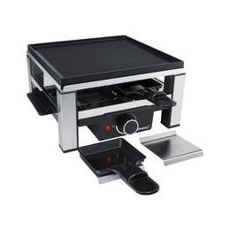 Steba Guss-Raclette RC 104 schwarz/edelstahl Leistung: 900 Watt Grillplatte: Guss-Platte Raclette-Pfännchen: 4 Reinigung: Antihaftbeschichtung