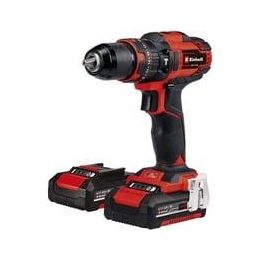 Einhell Akku-Schlagbohrschrauber-Set TE-CD 18/40 Li-i +64, 18Volt rot/schwarz, 2x Li-Ion-Akku 2,0Ah, 64-teiliges Zubehör Leistung/Spannung: Akku-Betrieb, 18Volt Max. Drehzahl: 1.500 U/min Getriebe: 2-Gang-Getriebe Drehmoment: 40 Nm