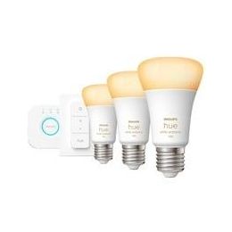 PHILIPS Hue White Ambiance Starter-Kit E27, LED-Lampe drei Lampen, eine Hue-Bridge, ein Dimmschalter, ersetzt 60 Watt