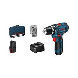 Bosch Akku-Bohrschrauber GSR 12V-15 Professional, 12Volt blau/schwarz, 2x Li-Ionen Akku 2,0Ah, 25 Bits