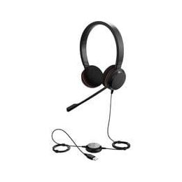 Jabra Evolve 20 MS Stereo, Headset schwarz Kopfhörertyp: On-Ear Kopfbügelhörer Geeignet für: PC-Systeme Kabel-Verbindung: 1x USB 2.0