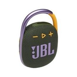 JBL Clip 4, Lautsprecher grün/lila, Bluetooth 5.1, IP67 Leistung: Musikleistung: 5 W Kanäle: 1.0 Frequenzbereich: 100 Hz - 20 kHz