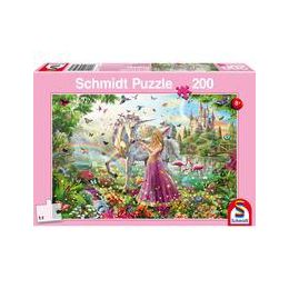 Schmidt Spiele Puzzle Schöne Fee im Zauberwald Teile: 200 Größe: 43,2 x 29,1 cm Altersangabe: ab 8 Jahren Motive: Fee, Einhorn, Schloss