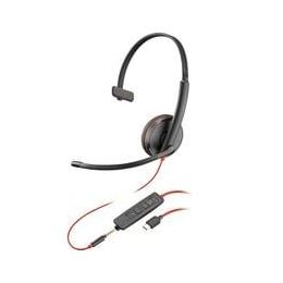Plantronics Blackwire 3215, Headset schwarz, USB-C Kopfhörertyp: On-Ear Kopfbügelhörer Geeignet für: Festnetztelefone, Mobiltelefone, PC-Systeme Kabel-Verbindung: 1x USB-C, 3.5mm Klinke