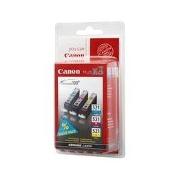 Tinte Multipack CLI-521 Retail Typ: Tintenpatrone Druckfarbe: Gelb, Cyan, Magenta Volumen: 9 ml Geeignet für: Canon