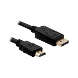 Delock Adapterkabel DisplayPort-Stecker > HDMI-Stecker schwarz, 3 Meter Verwendung: Zum Verbinden eines HDMI-Monitors mit einem PC mit DisplayPort-Anschluss Anschlüsse: 1x DisplayPort (Stecker) auf 1x HDMI (Stecker) Version: HDMI High Speed