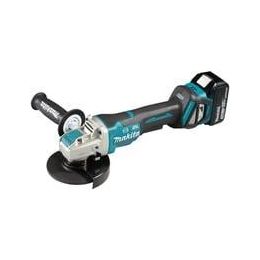 Makita X-LOCK Akku-Winkelschleifer DGA519RTJ, 18Volt blau/schwarz, 2x Li-Ion Akku 5,0Ah Leistung/Spannung: Akku-Betrieb, 18Volt Schleifscheiben: Ø 125 mm Griff: Antivibrations-Seitengriff AVT