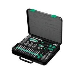 Wera 8100 SA/SC 2 Zyklop Speed-Knarrensatz, 1/4" und 1/2", Werkzeug-Set schwarz/gr&uuml;n, 43-teilig, Speed-Knarre mit schwenkbarem Kopf
