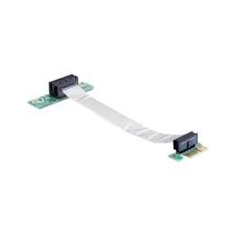 Delock Riser Karte PCI Express x1 > x1 mit flexiblem Kabel 13 cm links gerichtet, Riser Card