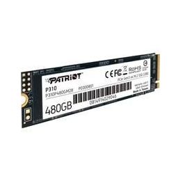 PATRIOT P310 480 GB, SSD PCIe 3.0 x4, NVMe 1.3, M.2 2280