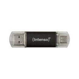 Intenso Twist Line 64 GB, USB-Stick anthrazit/transparent, USB-A 3.2 Gen 1, USB-C 3.2 Gen 1