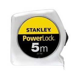 Stanley Bandmaß Powerlock, 5 Meter gelb/chrom, 19mm, Kunststoffgehäuse Typ: Bandmaß Messbereich bis: 5 Meter Skaleneinteilung: Millimeter