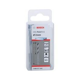 Bosch HSS-Spiralbohrer PointTeQ Hex, Ø 3mm 10 Stück, Arbeitslänge 33mm Material-Eignung: Metall Werkzeugaufnahme: Sechskant 6,3mm (1/4") Anzahl: 10 Stück