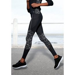 active by Lascana LASCANA ACTIVE Funktionsleggings mit reflektierenden Print, schwarz