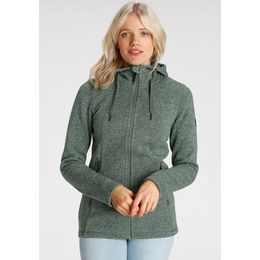 Polarino Strickfleecejacke wärmeisolierend, atmungsaktiv, grün