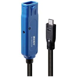 Lindy USB-Kabel USB 3.2 Gen1 USB-A Buchse, USB-C® Stecker 8.00 m Schwarz/Blau 43381