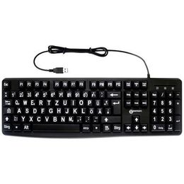 geemarc KBSV3_BLK_GE USB Tastatur Deutsch, QWERTZ Schwarz Extragroße Tasten