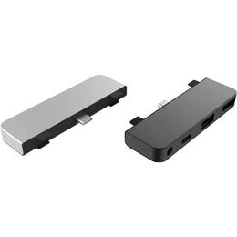 HYPER HYPERDrive 4-in-1-USB-C-Hub / iPad Pro 2018/2020 4 Port USB-Kombi-Hub mit USB-C® Stecker Silber