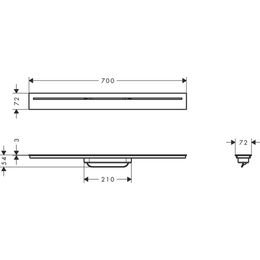 Hansgrohe Fertigset Duschrinne AXOR Drain 42520700