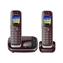 Panasonic KX-TGJ322GR - Schnurlostelefon - Anrufbeantworter mit Rufnummernanzeige - DECTGAP - dreiweg Anruffunktion - Weinrot + zusätzliches Handset