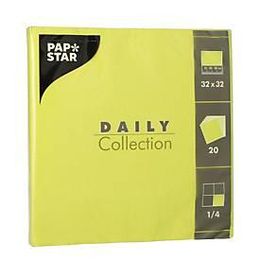 Servietten Papstar "Daily Collection", mit ¼-Falz, 320 x 320 mm, 20 Stück, limonengrün