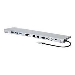 Manhattan USB-C Dock/Hub with Card Reader and MST, Ports (x9): Audio 3.5mm, Mini DP, Ethernet, HDMI, USB-A (x3), USB-C and VGA, With Power Delivery (100W) to USB-C Port (Note add USB-C wall charger and USB-C cable needed),All Ports can be used at ...