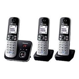 Panasonic KX-TG6823 - Schnurlostelefon - Anrufbeantworter mit Rufnummernanzeige - DECT - Pearly Silver + 2 zusätzliche Handsets