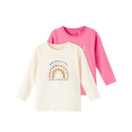 name it - Langarmshirt NMFLOVE 2er-Pack in buttercream, Gr.92