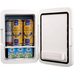 Vevor - 10 l / 12 Dosen Mini Kühlschrank, 2 in 1 Kleiner Kühlschrank Kühl- und Heizfunktion, Schloss Kompakter Getränkekühlschrank 9 v dc / 220 v ac