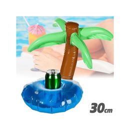 Meditrade GmbH Aufblasbare getränkehalterinsel mit schwimmendem palmen-schwimmbad-dosenhalter 30 cm