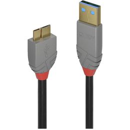 Lindy USB-Kabel USB 3.2 Gen1 (USB 3.0 / USB 3.1 Gen1) USB-A Stecker, USB-Micro-B 3.0 Stecker 0.50 m