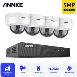 Videoüberwachungskit poe 8 kanäle nvr 4×5MP ip kameras audioaufzeichnung farbnachtsicht überwachungskamera kit - 0TB - ANNKE