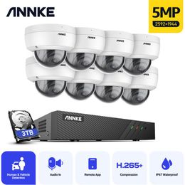 Videoüberwachungssets PoE,8 Kanal nvr 8×5MP Outdoor ip Kameras Audioaufzeichnung Farbnachtsicht Überwachungskamera Kit - 3TB hdd - ANNKE
