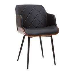 Miliboo Design-Stuhl in Schwarz und Walnuss lucien - Nussbaum / Schwarz