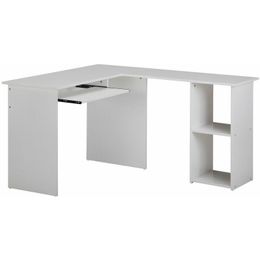 FineBuy - Design Schreibtischkombination 140 x 75,5 x 120 cm , Schreibtisch mit Regal Arbeitszimmer Home Office Tisch Büro Modern