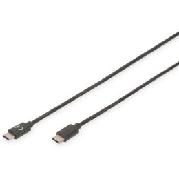 Digitus - USB-Kabel usb 2.0 usb-c® Stecker, usb-c® Stecker 3.00 m Schwarz Flexibel, Folienschirm, Gefl