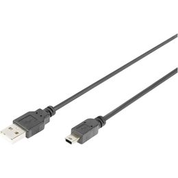 USB-Kabel usb-a Stecker, USB-Mini-B Stecker 3.00 m Schwarz DB-300130-030-S - Digitus