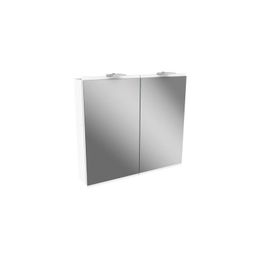Fackelmann Led Spiegelschrank lima / Badschrank mit Soft-Close-System / Maße (b x h x t): ca. 80 x 73 x 15,5 cm / Möbel fürs wc oder Badezimmer / Korpus: Weiß /