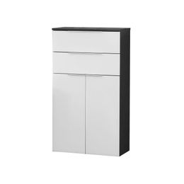 Fackelmann Doppel-Midischrank kara / Badschrank mit Soft-Close-System / Maße (b x h x t): ca. 61 x 107 x 32 cm / mit Schubladen und Türen / Korpus: Anthrazit /