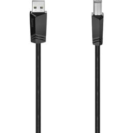 USB-Kabel usb 2.0 usb-a Stecker, usb-b Stecker 5.00 m Schwarz 00200604 - Hama