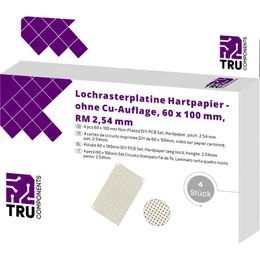 Europlatine ohne Cu-Auflage Hartpapier (l x b) 100 mm x 60 mm 35 µm Rastermaß 2.54 m - TRU Components
